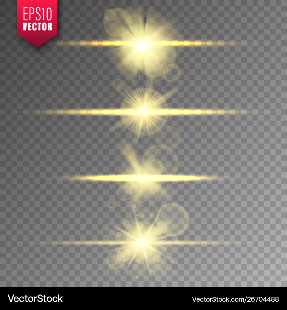 Glowing Lights Flash Set Royalty Free Vector Image