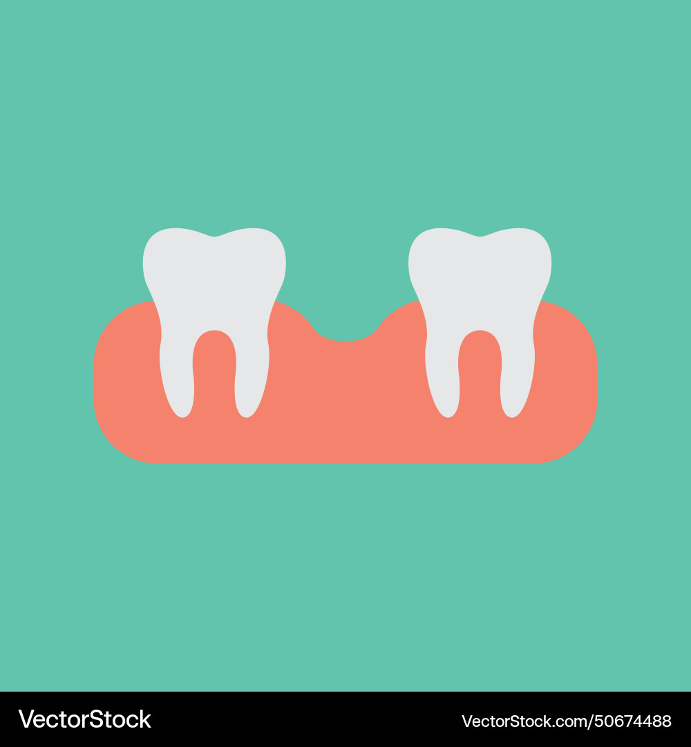 Missing tooth flat icon dental and medicine Vector Image