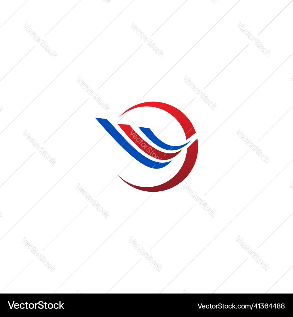 Round curve abstract wave logo Royalty Free Vector Image