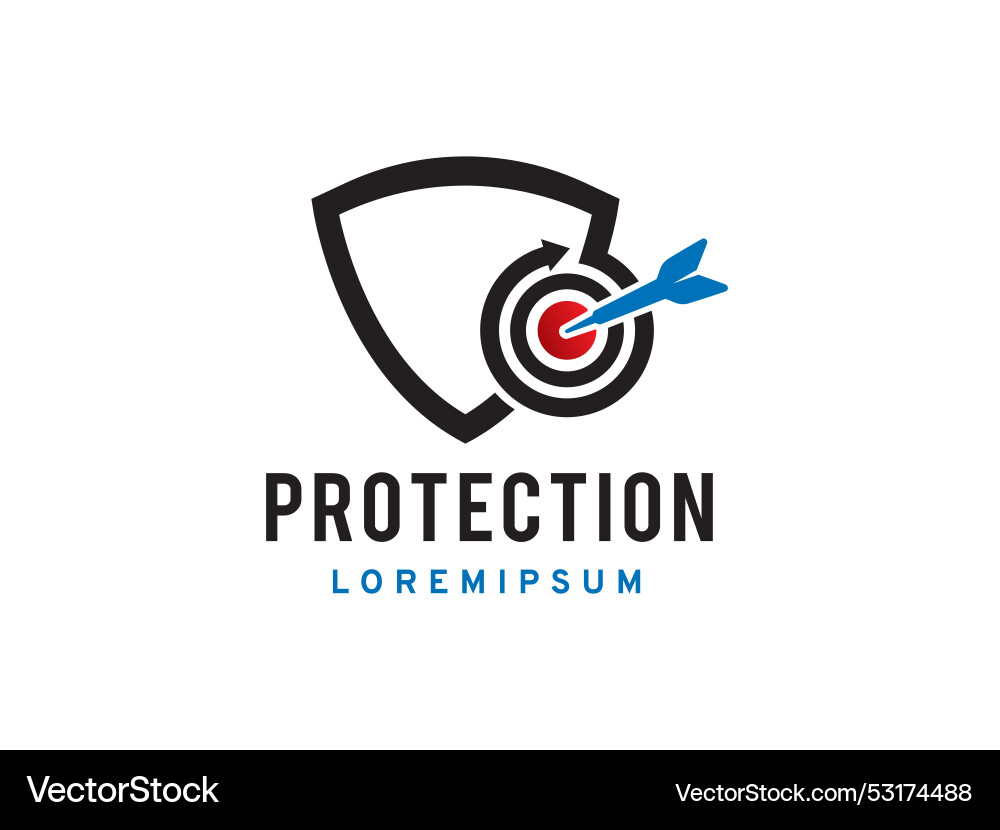 Shield and target logo symbol or icon template Vector Image