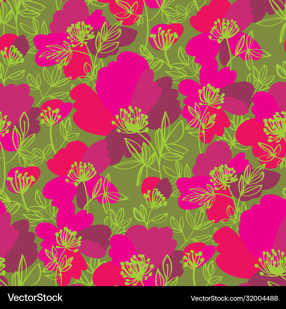 Summer wild meadow flowers seamless pattern Vector Image