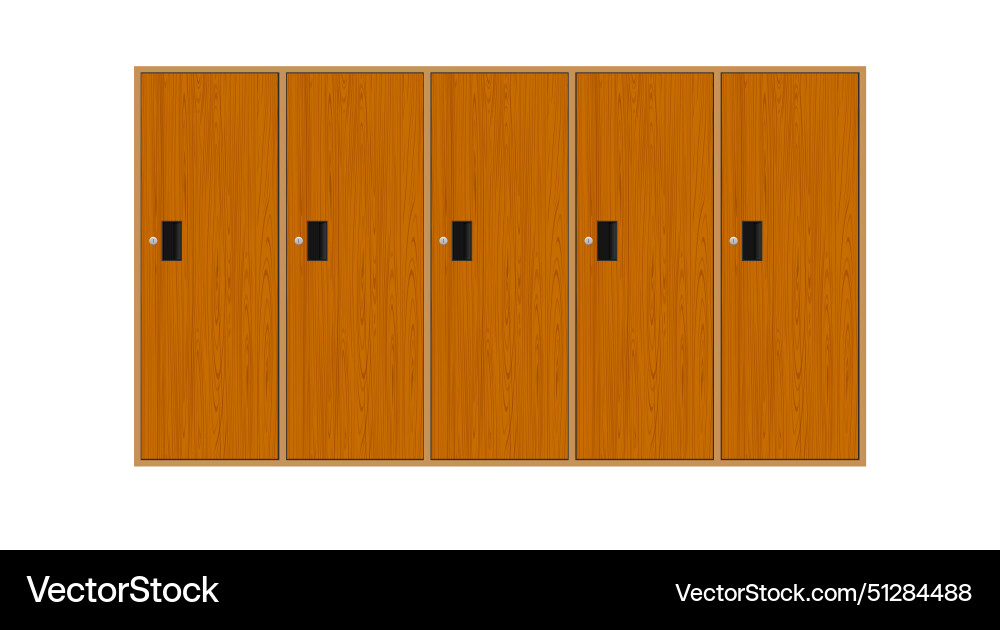 Wooden locker on the white background Royalty Free Vector