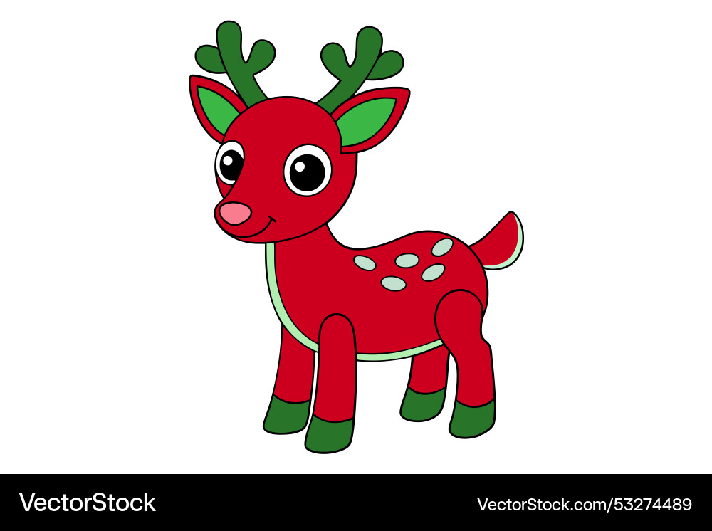 Christmas reindeer cartoon Royalty Free Vector Image