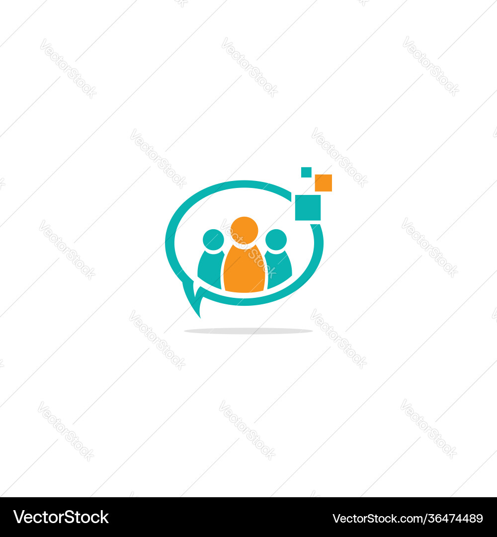 Group people talk communication logo Royalty Free Vector