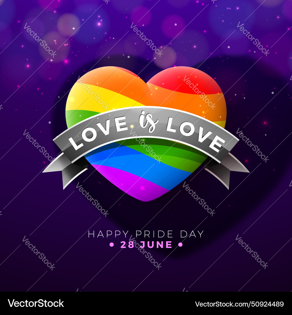 Happy pride day lgbtq with rainbow Royalty Free Vector Image