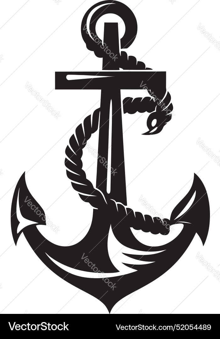 Oceanic heritage anchor rope emblem classic Vector Image