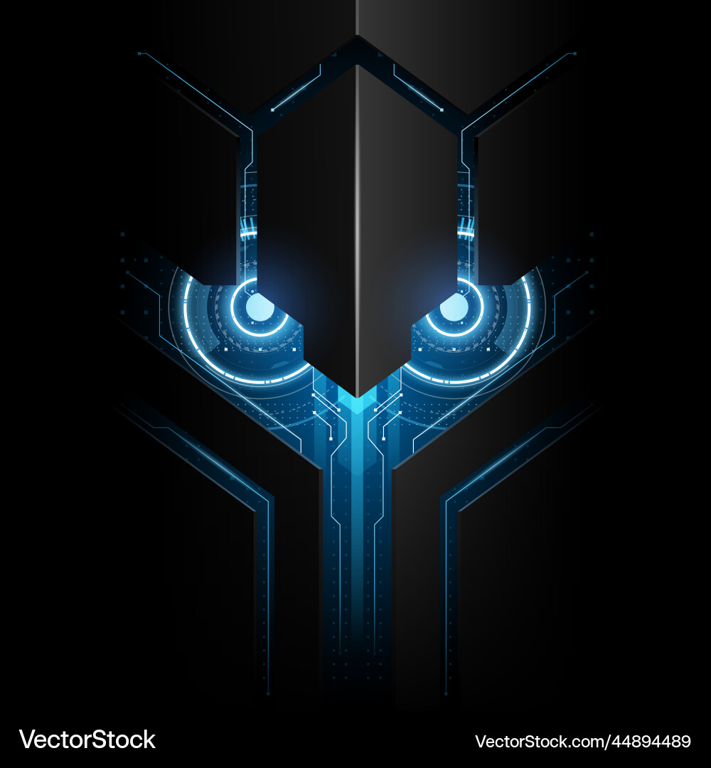 Owl technology face Royalty Free Vector Image - VectorStock