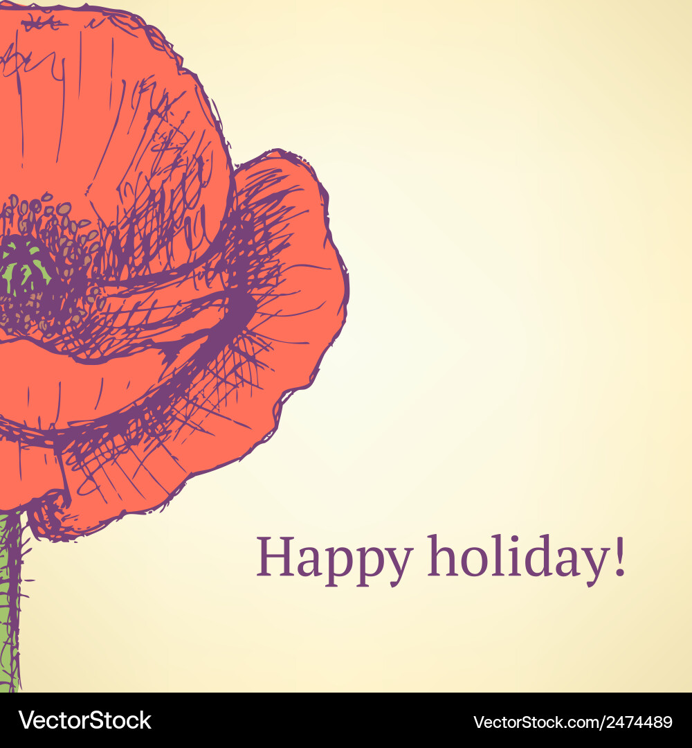 Poppy Royalty Free Vector Image - VectorStock