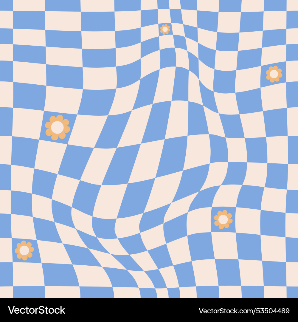 Psychedelic checkerboard poster Royalty Free Vector Image