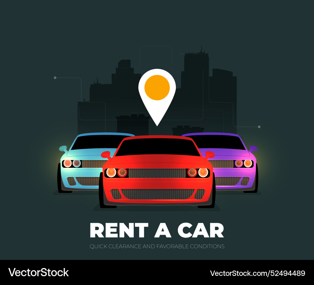 Rent a car design over background Royalty Free Vector Image