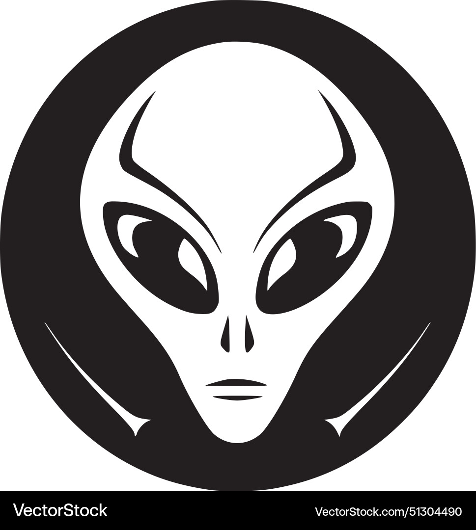 Alien - minimalist and simple silhouette Vector Image