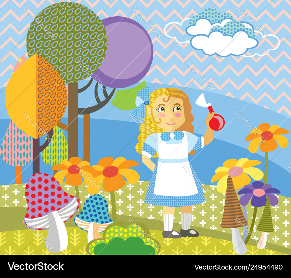 Cartoon alice 2 Royalty Free Vector Image - VectorStock