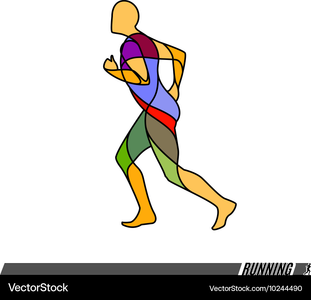 Colorful Running Man Icon Royalty Free Vector Image
