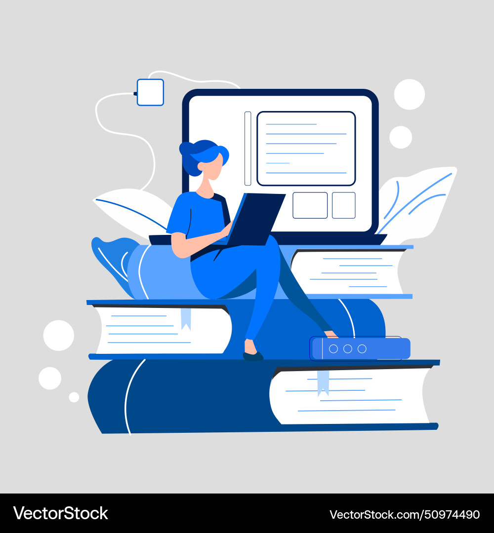 Distance web learning abstract concept Royalty Free Vector