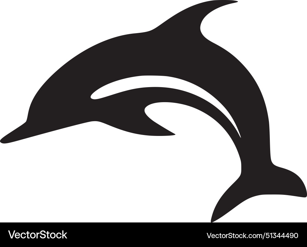 Dolphin - minimalist and simple silhouette Vector Image