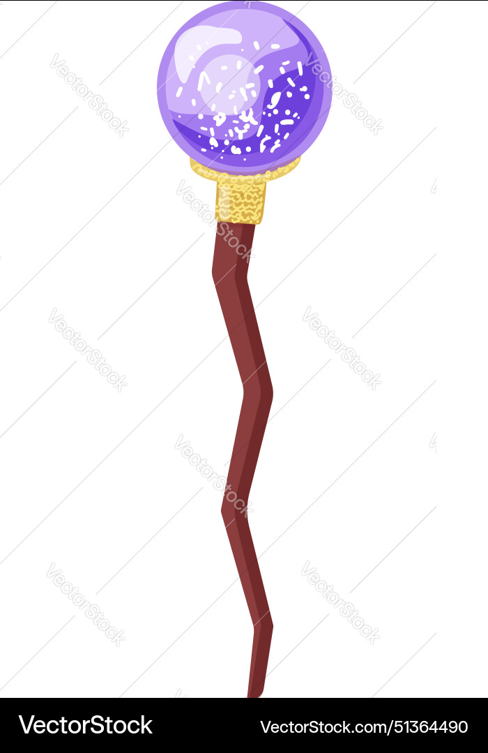 Enchanted crystal ball staff Royalty Free Vector Image