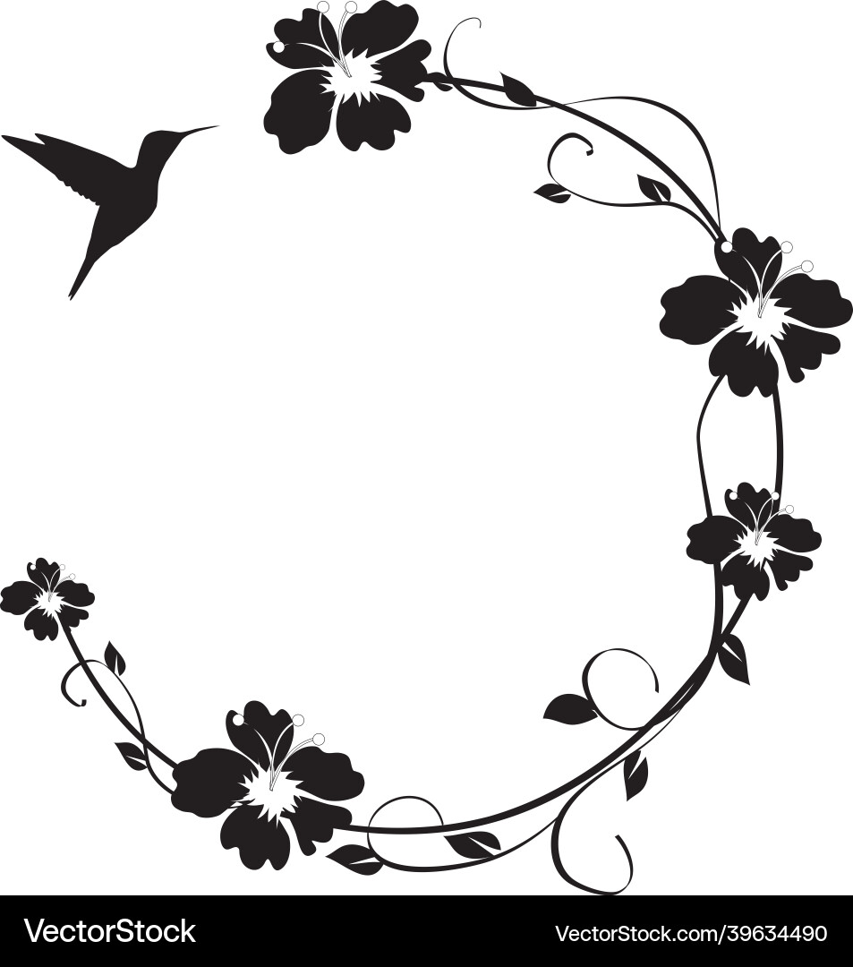 Floral Hummingbird Frame Royalty Free Vector Image