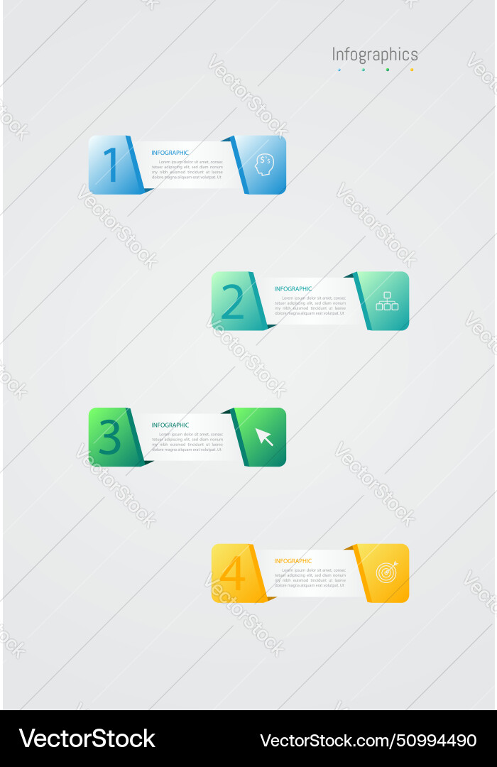 Infographic 4 options design elements Royalty Free Vector