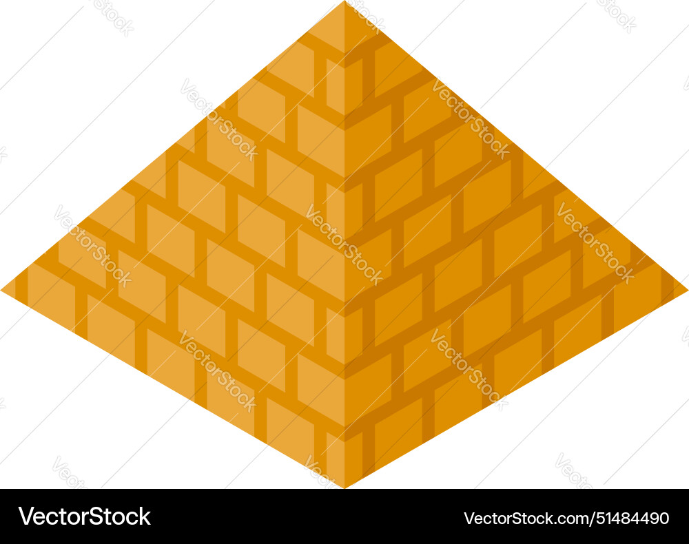 Isometric orange brick pyramid Royalty Free Vector Image