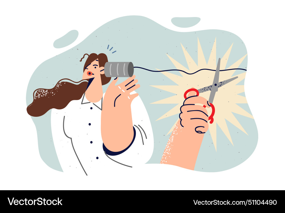 Lost connection between woman using telephone from