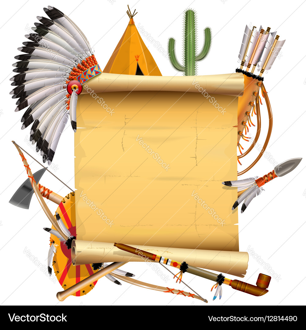 Scroll with indian accessories Royalty Free Vector Image