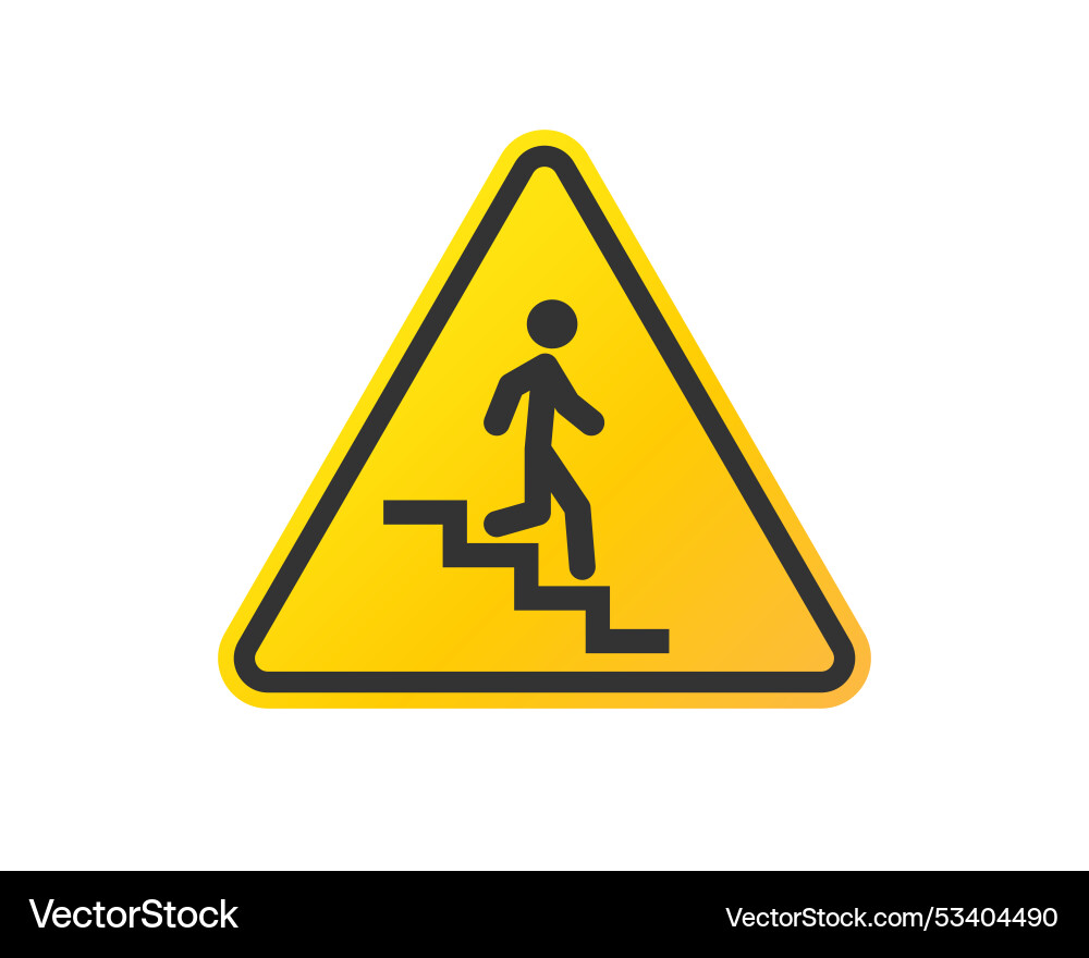 Stairway warning sign watch step down caution Vector Image