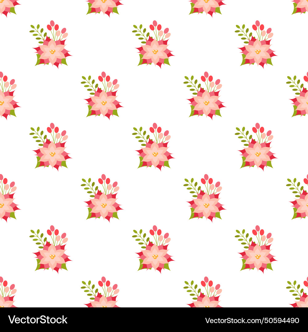 Traditional flower seamless pattern design Vector Image