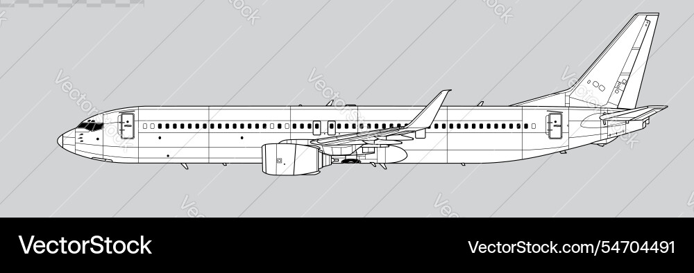 Boeing 737-900er next generation Royalty Free Vector Image