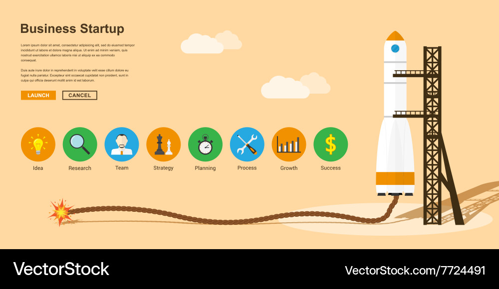Business startup Royalty Free Vector Image - VectorStock