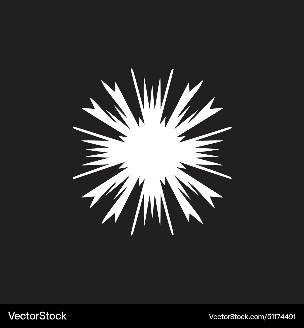 Explosion - black and white isolated icon Vector Image