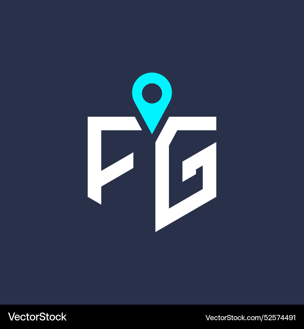 Fg location logo design for recruitment Royalty Free Vector