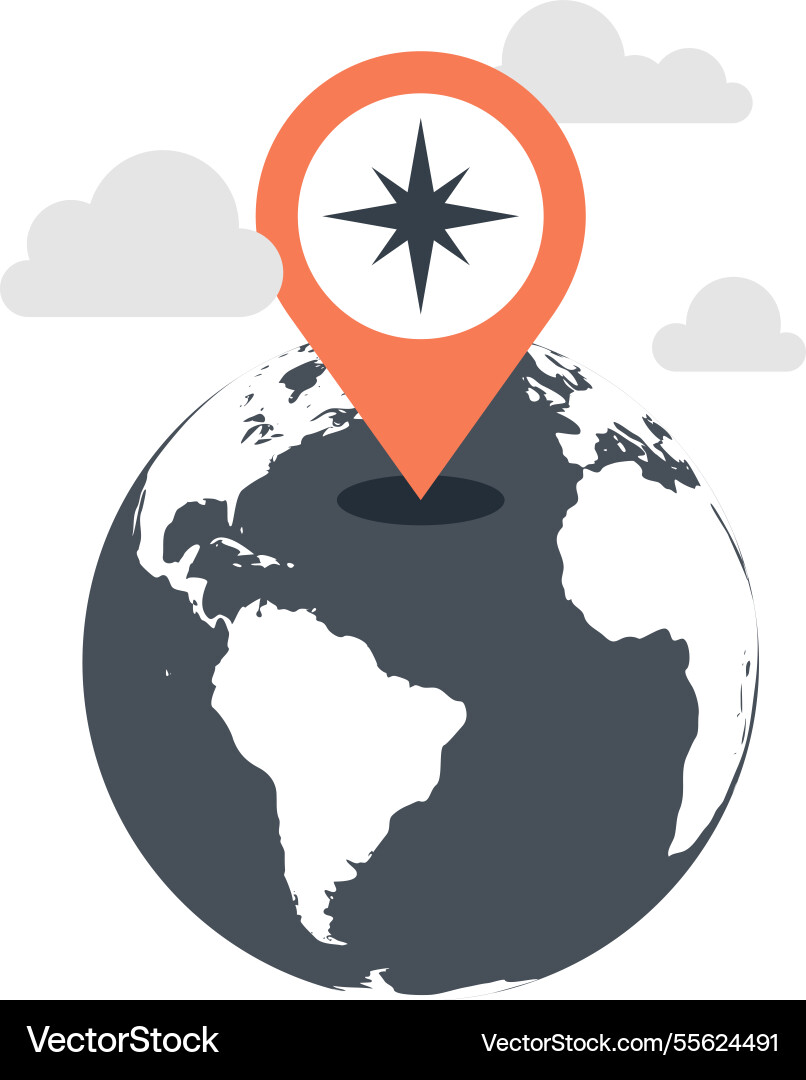 Geo targeting flat web icon concept Royalty Free Vector