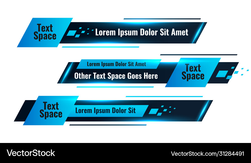 Modern Blue Geometric Lower Third Template Vector Image