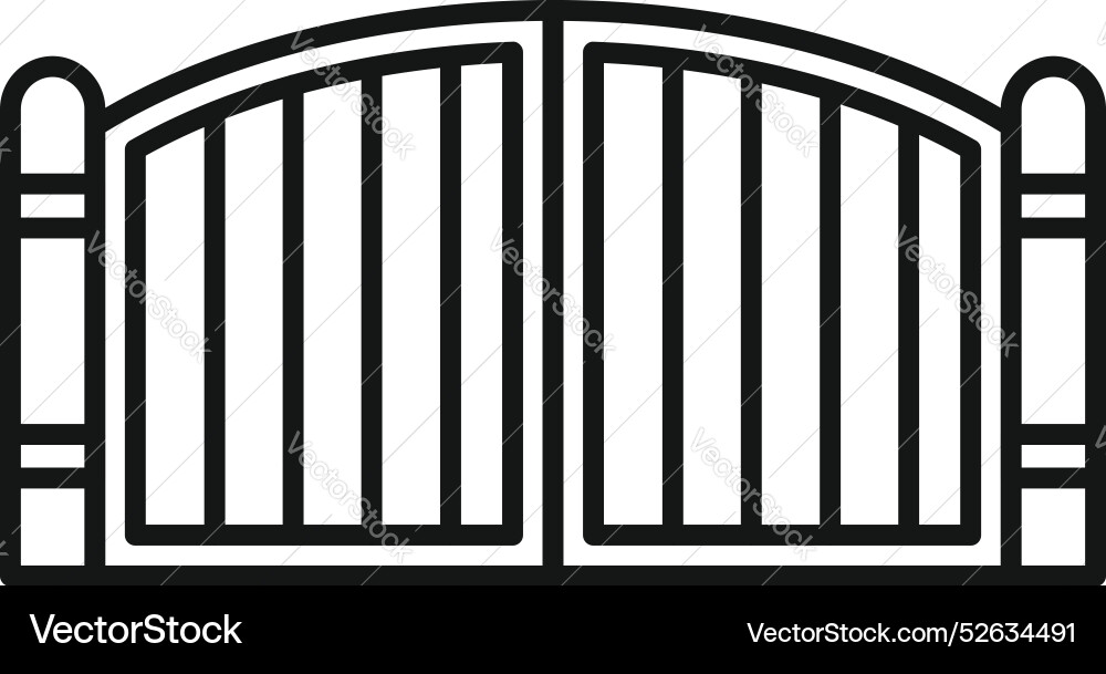 Modern gate protecting property entrance Vector Image