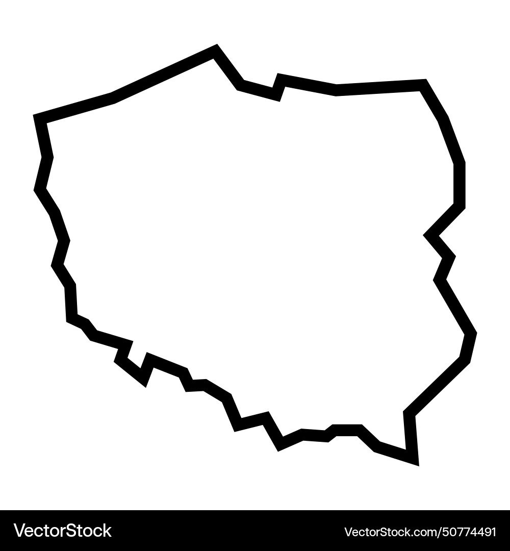Poland outline map on white background Royalty Free Vector