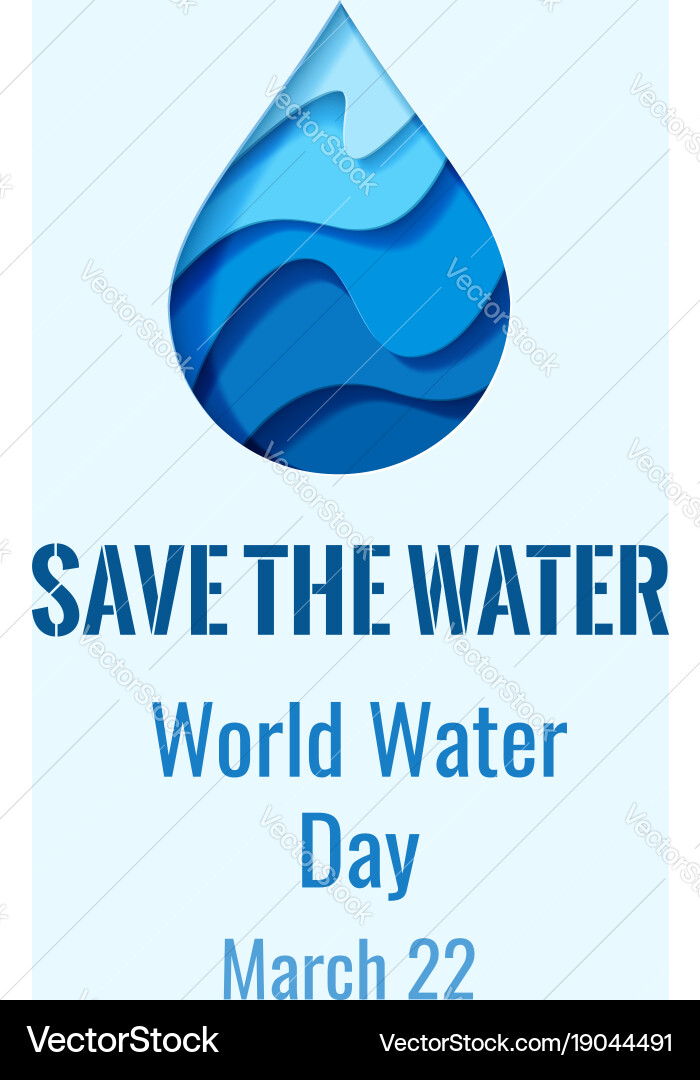 Save the water - ecology concept background Vector Image