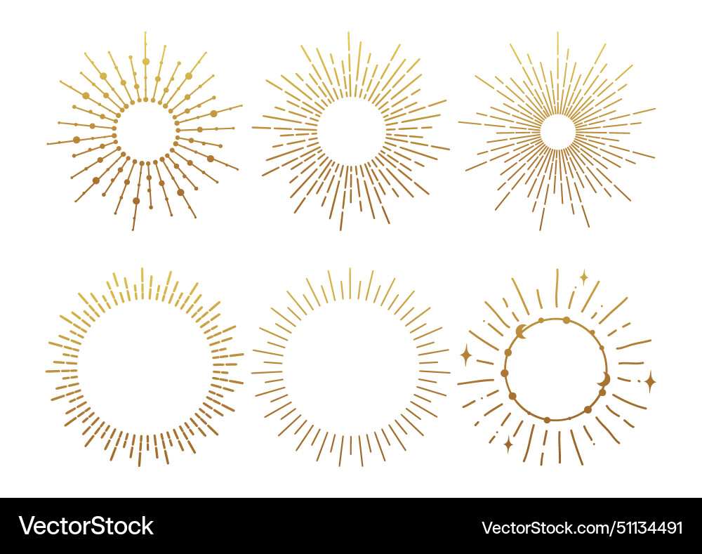 Sunburst vintage explosion hand drawn Royalty Free Vector