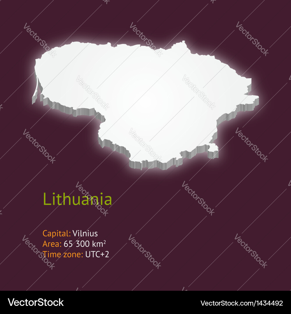 3d map of lithuania Royalty Free Vector Image - VectorStock