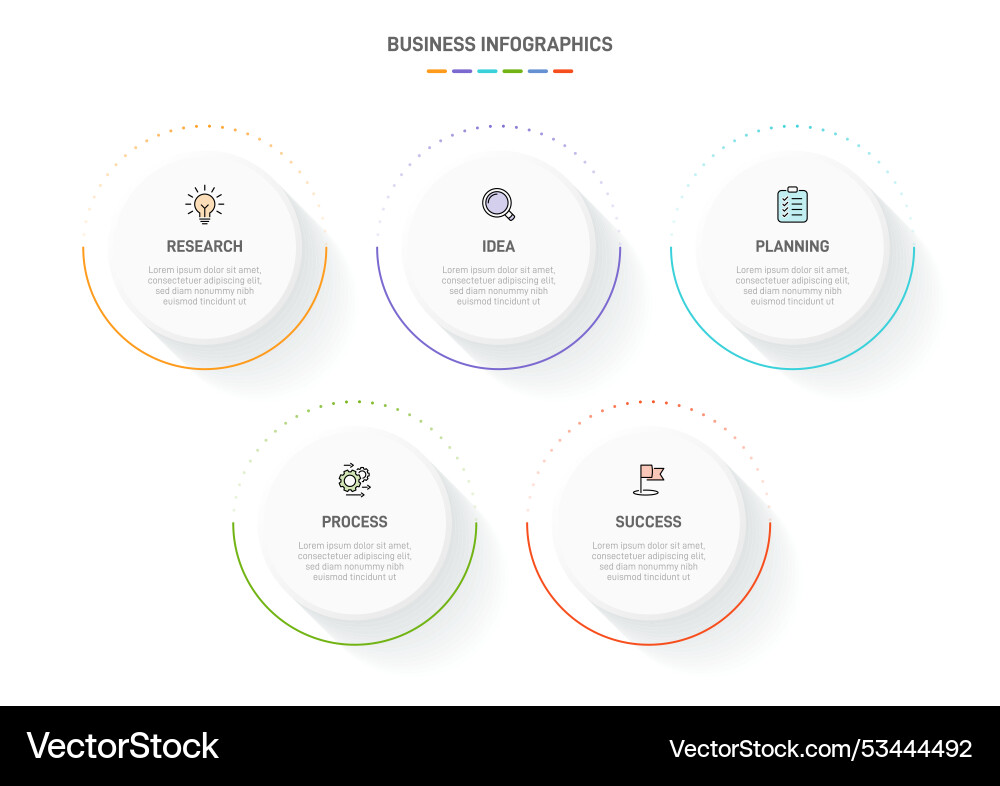 5 clean infographic design shaped elements Vector Image