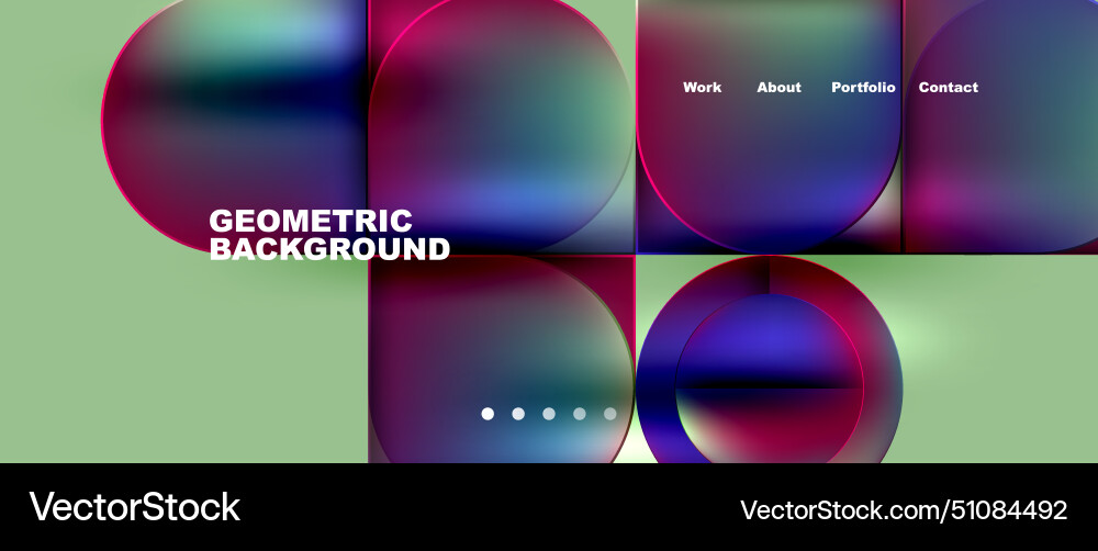 A geometric background with circles and squares Vector Image