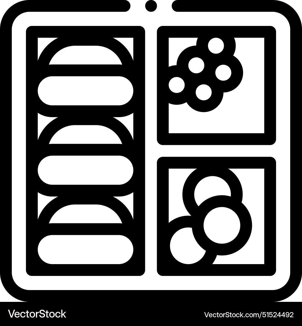 Bento icon thin linear style design isolated Vector Image