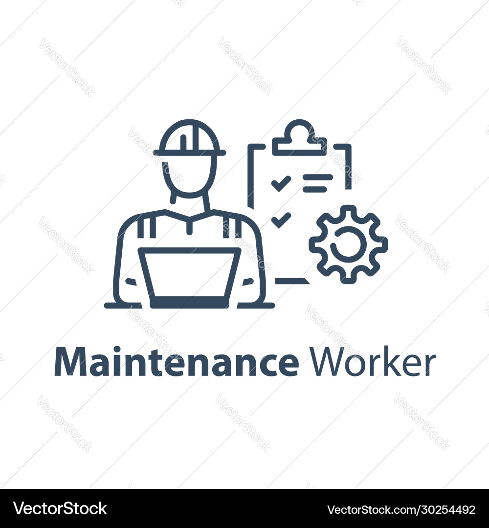 Civil engineer behind notebook check list Vector Image