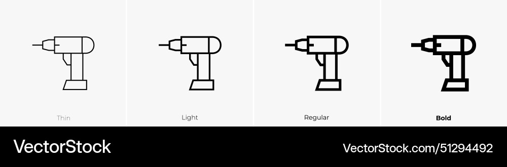 Drill icon thin light regular and bold style Vector Image