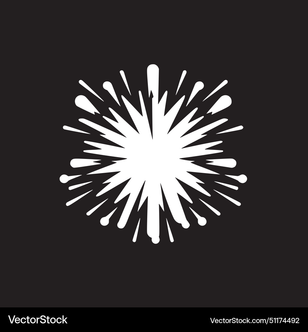 Explosion - black and white Royalty Free Vector Image