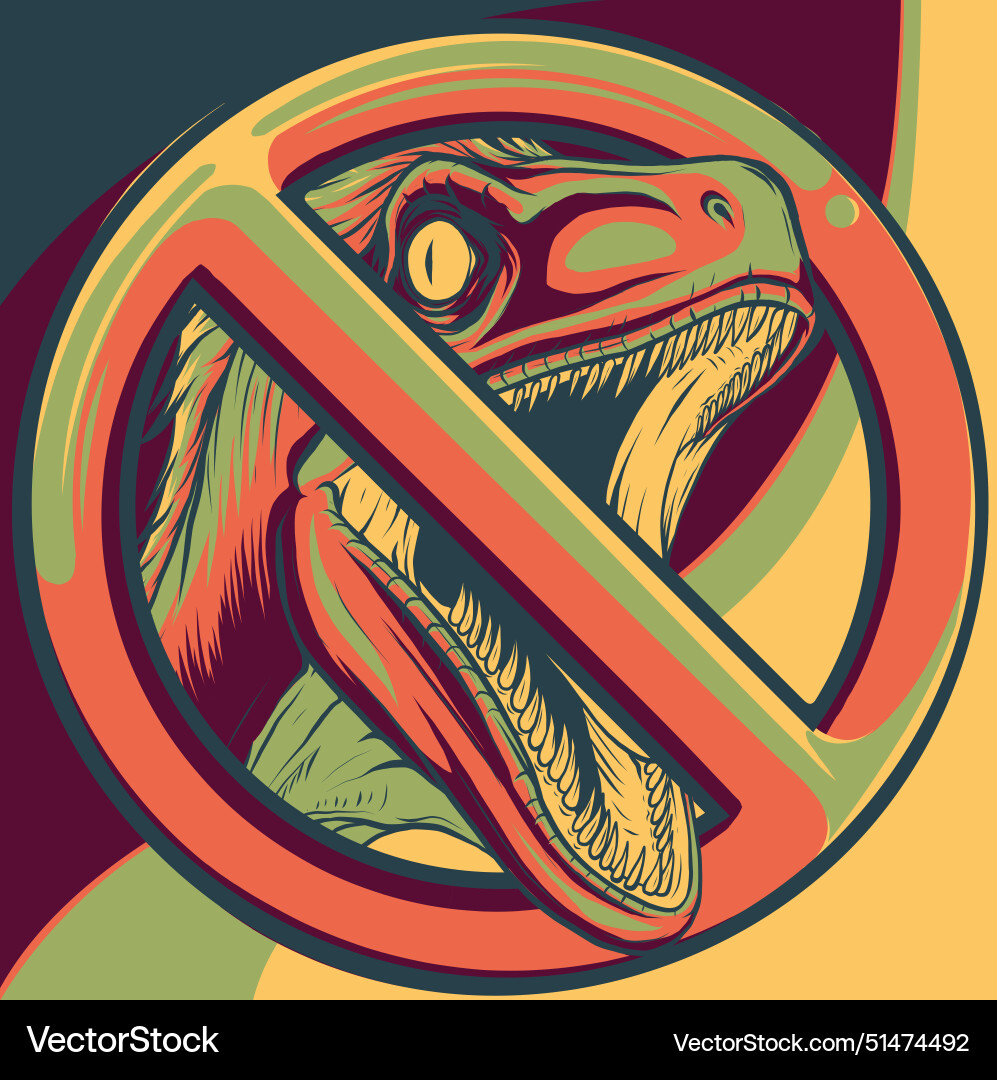 No raptor sign on white Royalty Free Vector Image