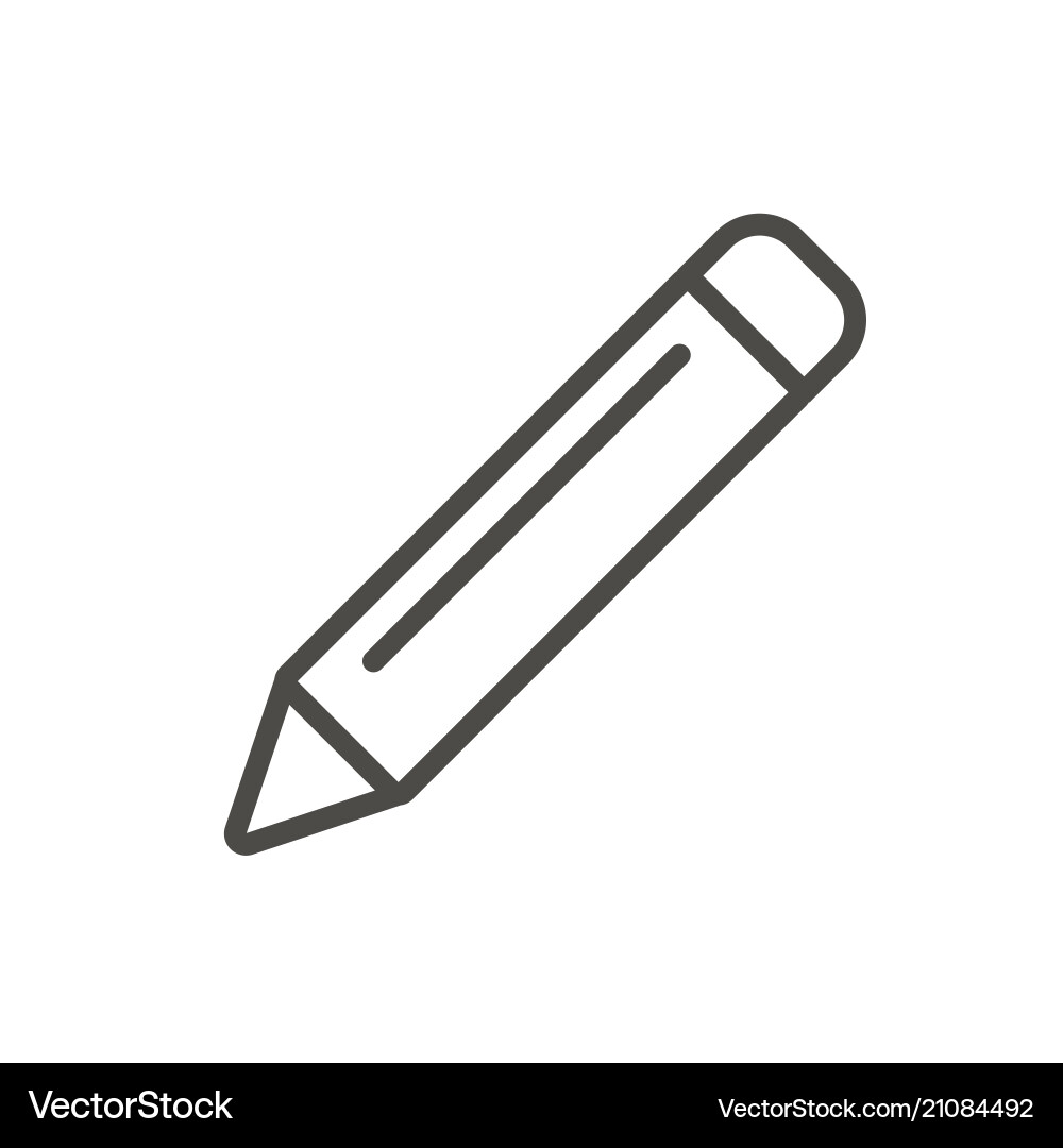 Pencil icon line drawing symbol Royalty Free Vector Image