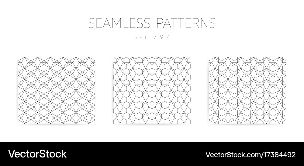 Seamless geometric patterns collection Royalty Free Vector