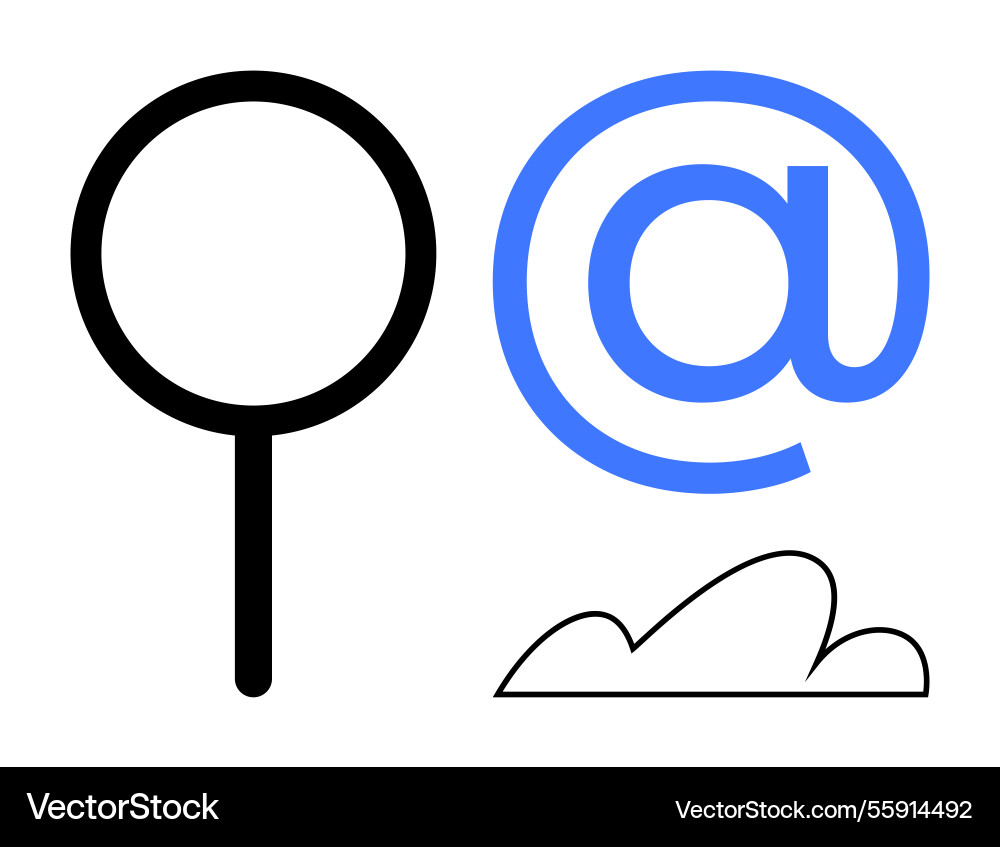 Search magnifying glass email at symbol and Vector Image