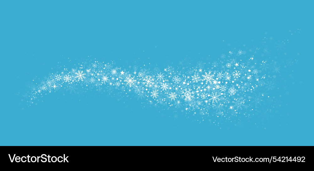 Winter wave with many snowflakes snow curl Vector Image
