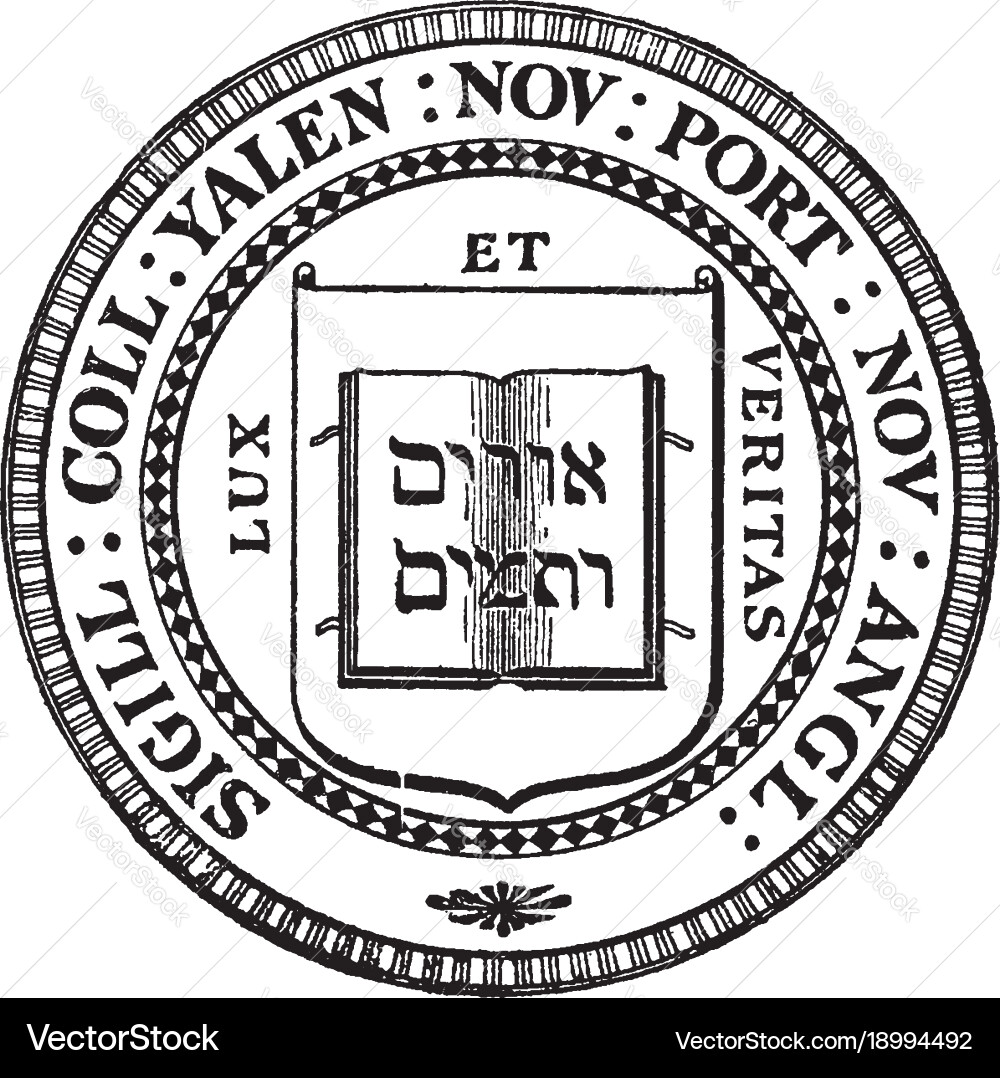 Yale University Seal - Vintage Engraving Vector Image